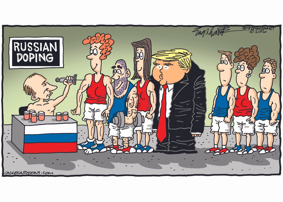 Political cartoon U.S. Putin Russian doping Trump | The Week