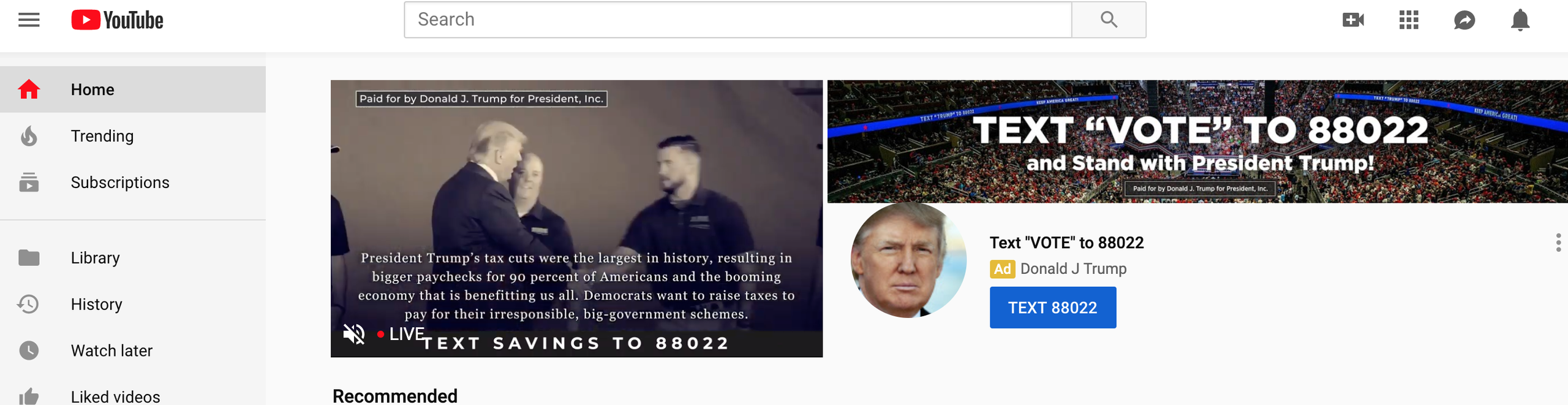 Trump campaign spends hundreds of thousands of dollars to grab YouTube ...