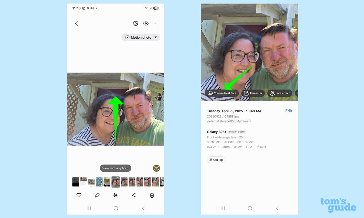 How to use Best Face photo editing feature on Galaxy S25 | Tom's Guide