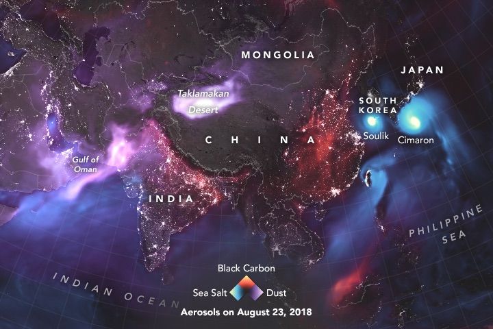 Glowing NASA Map Shows Huge Dust Clouds Swirling Across Earth | Space