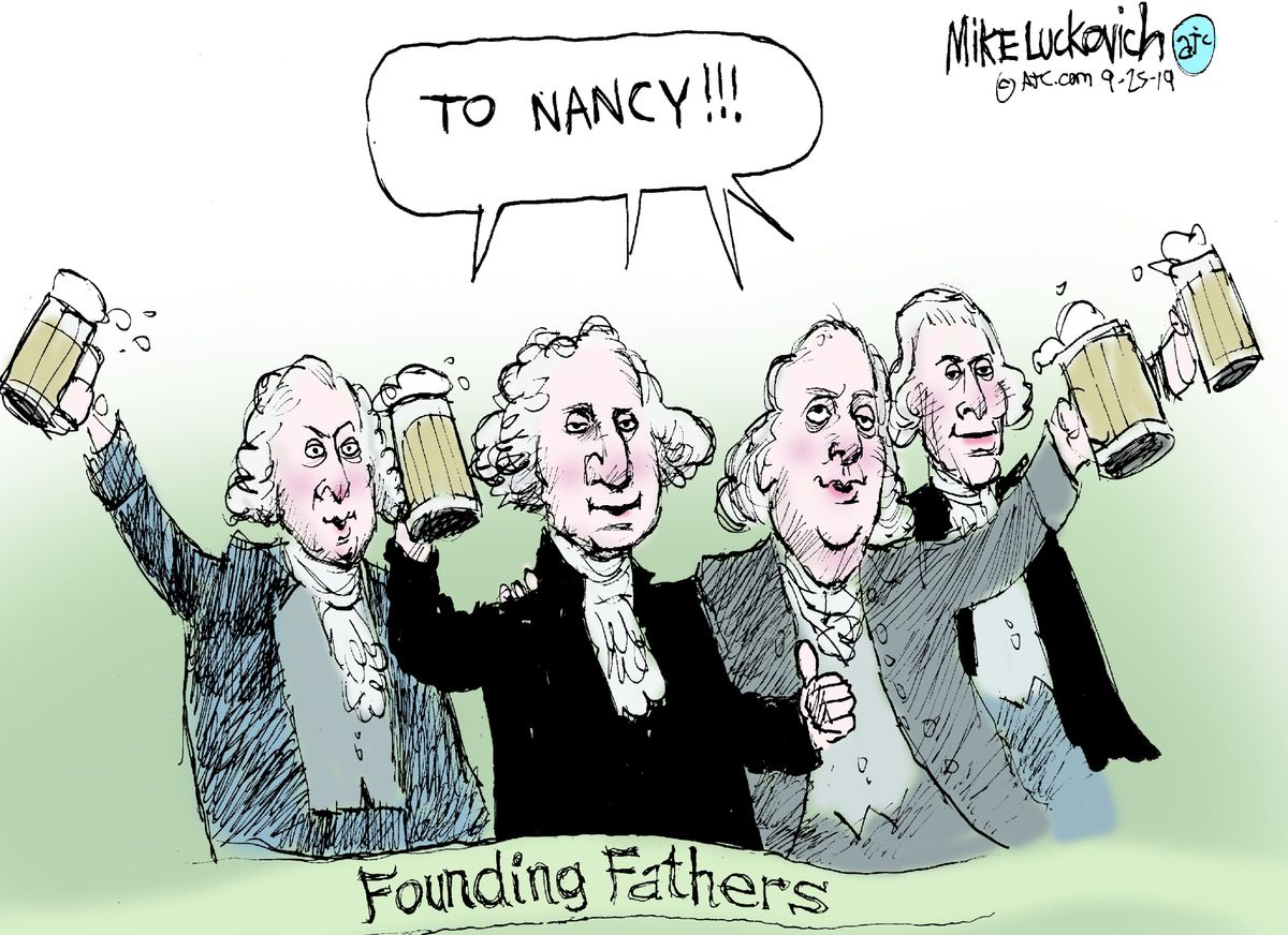 Political Cartoon U.S. Founding Fathers Pelosi Trump Impeachment ...