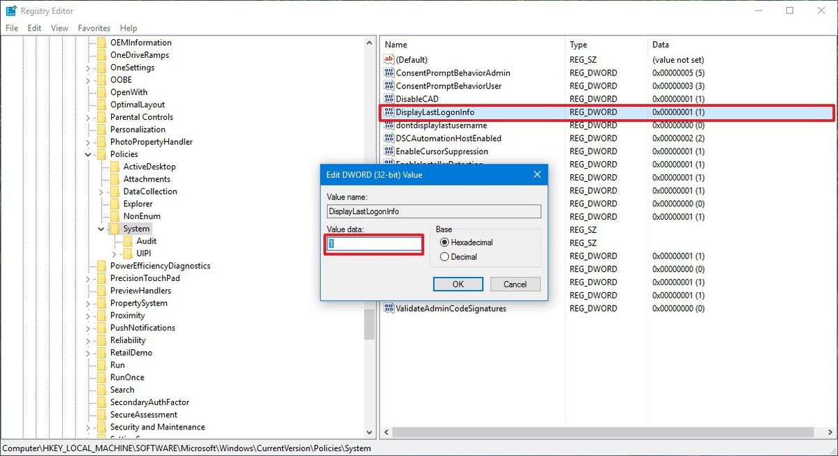 How to display last sign-in information during logon on Windows 10 ...