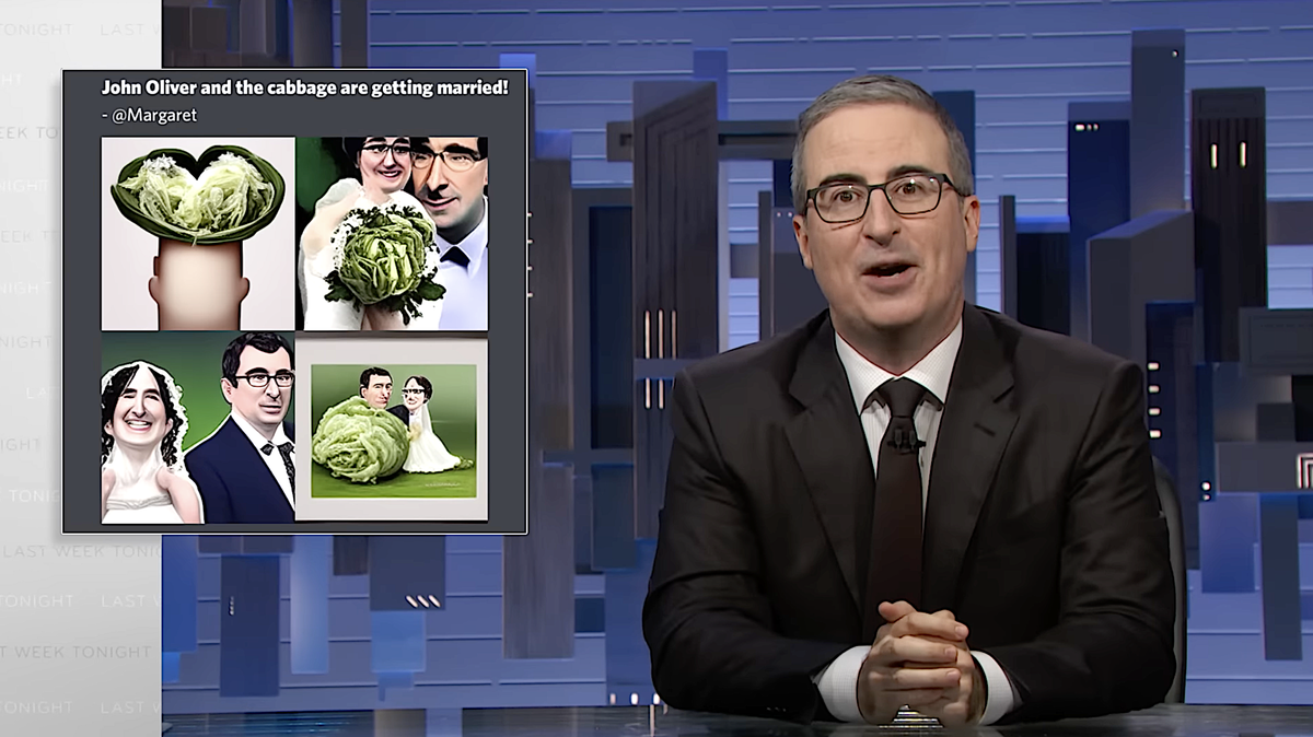 John Oliver marries a cabbage, for art | The Week