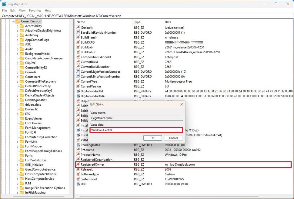 How to change owner and organization details on Windows 11 | Windows ...