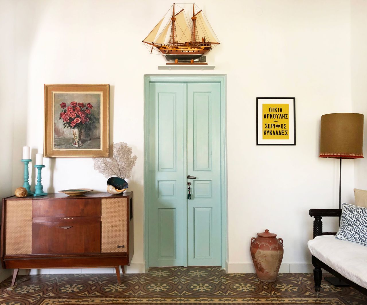 Explore a charming Greek villa that's had a colorful update to its ...