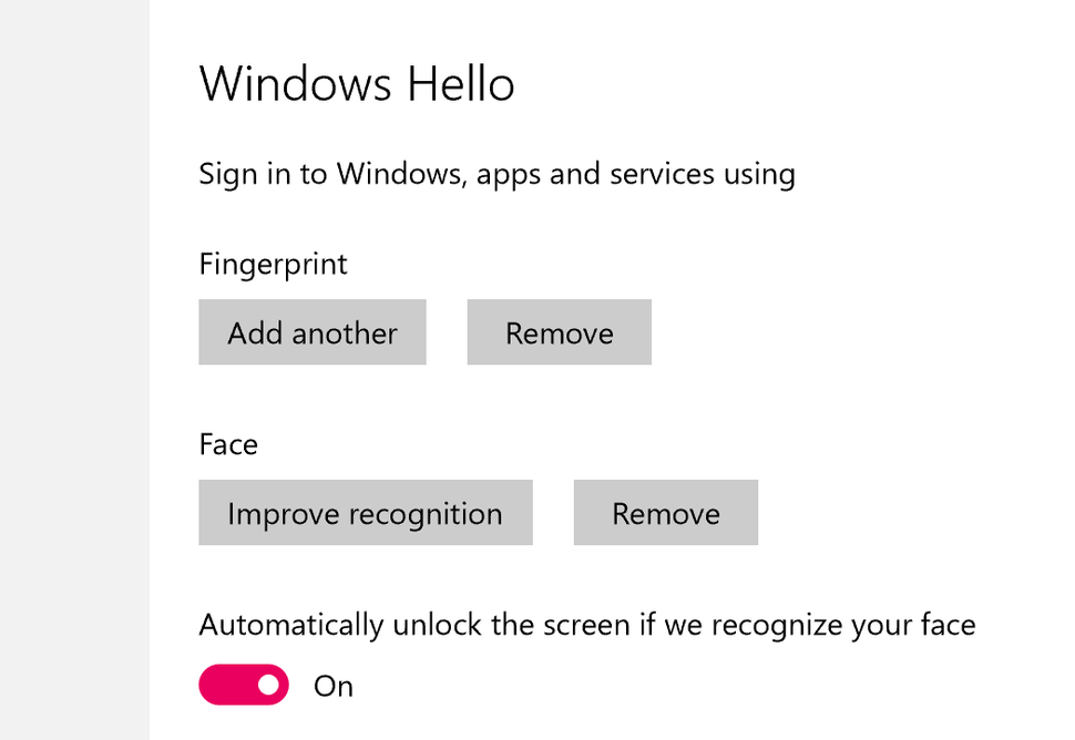 How to use multiple accounts with Windows Hello in Windows 10 | Windows ...