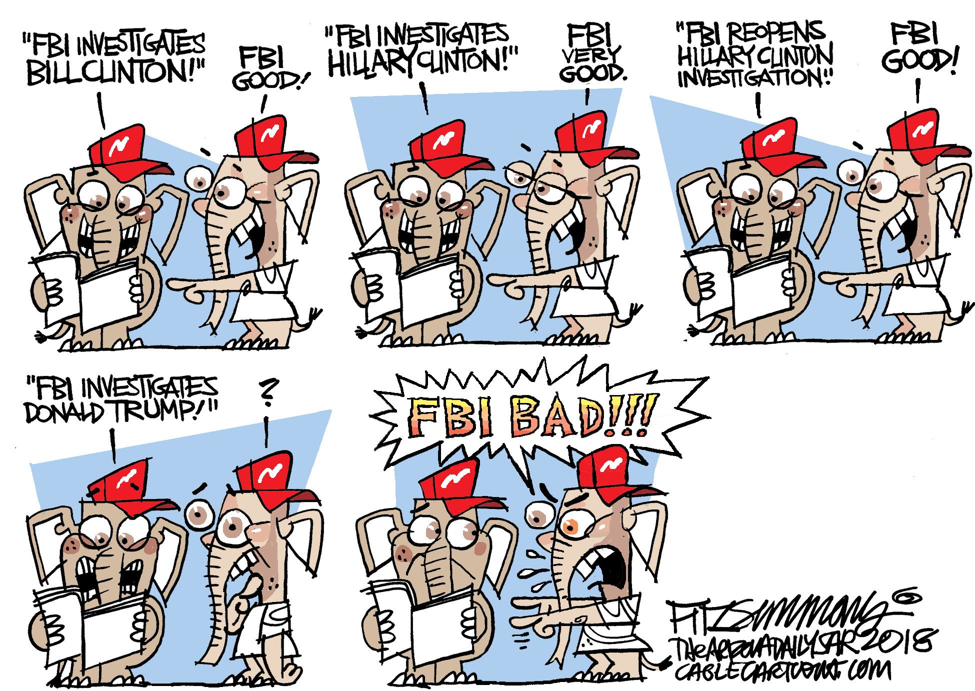 Political cartoon U.S. GOP Bill Clinton Hillary Clinton Russia ...