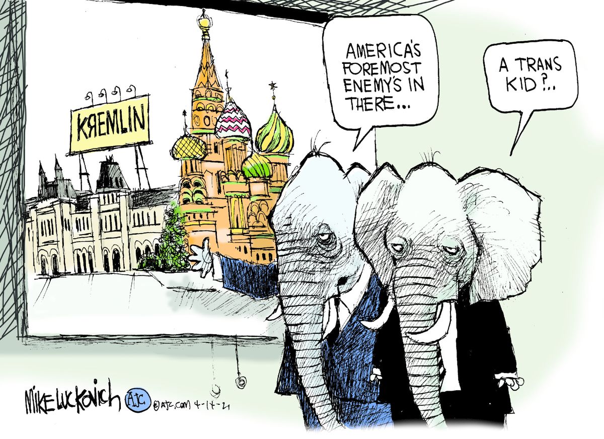 Political Cartoon U.S. gop trans rights russia | The Week