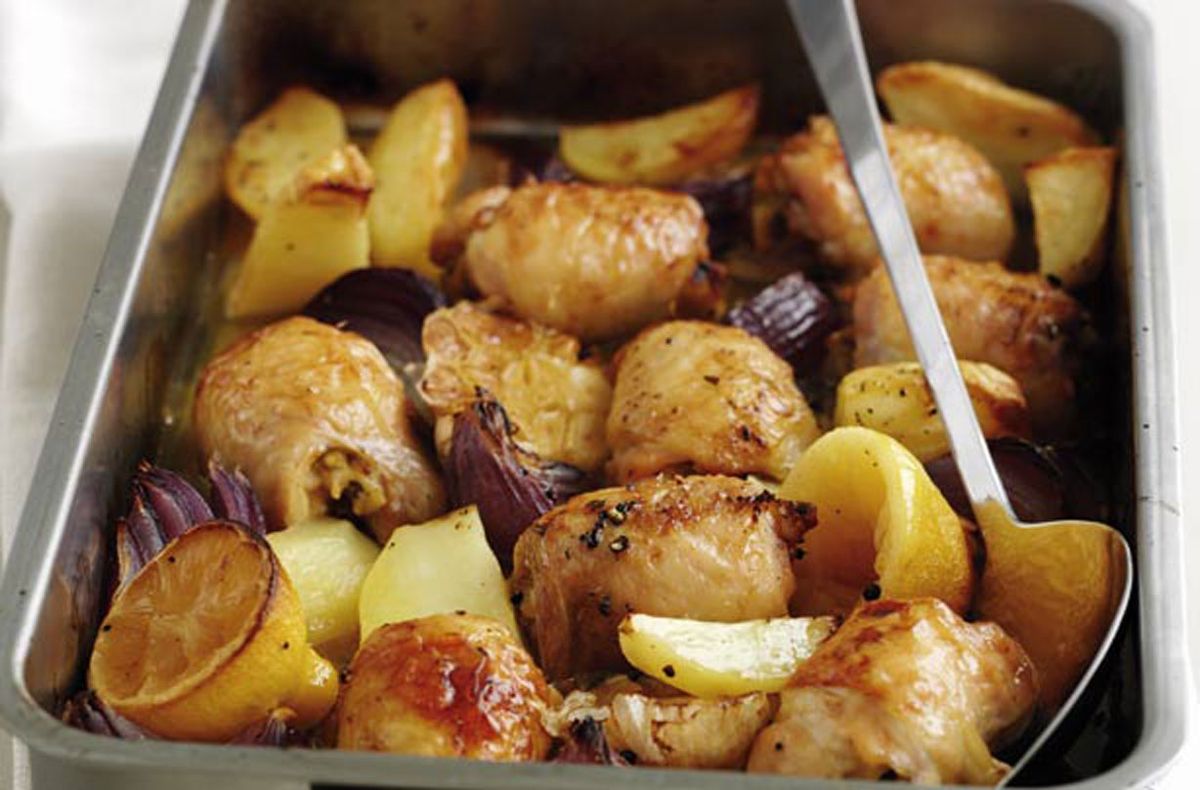 Lemon chicken tray bake | British Recipes | GoodtoKnow