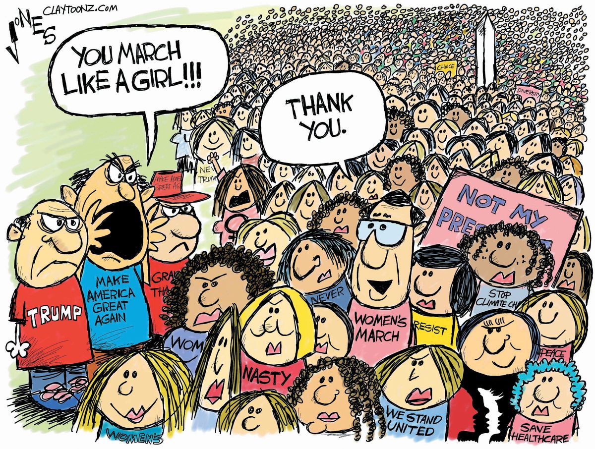 Political Cartoon U.S. March like a girl | The Week