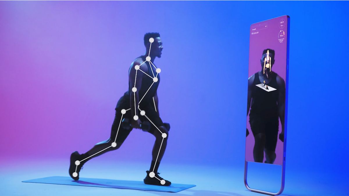 This fitness mirror uses voice and gesture controls to help you work ...