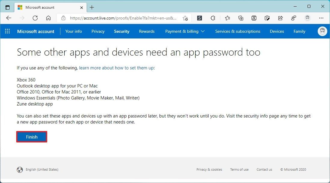How to set up two-factor authentication (2FA) on a Microsoft account ...