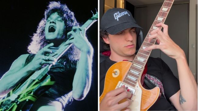 Filipe Rosset plays EVH's Eruption tapping with one hand | Guitar World