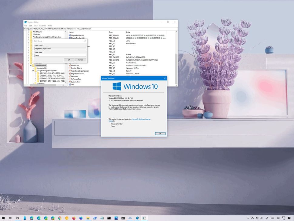 How to change registered owner and organization details on Windows 10 ...