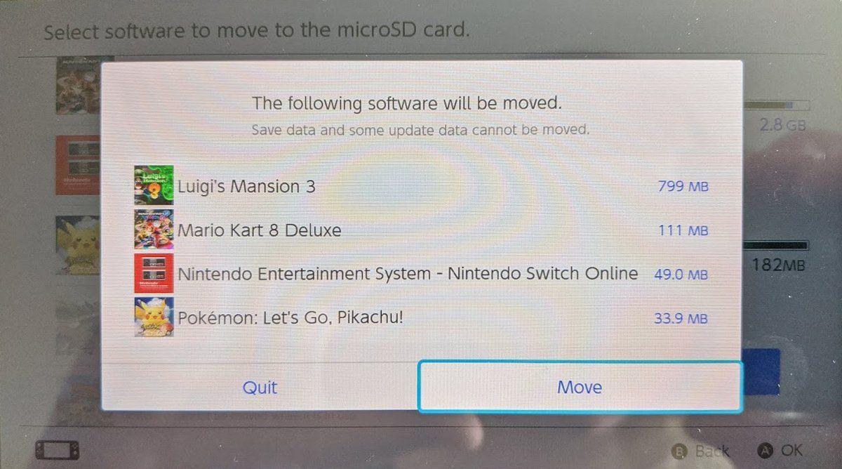 How to transfer game data between internal storage and microSD card on ...