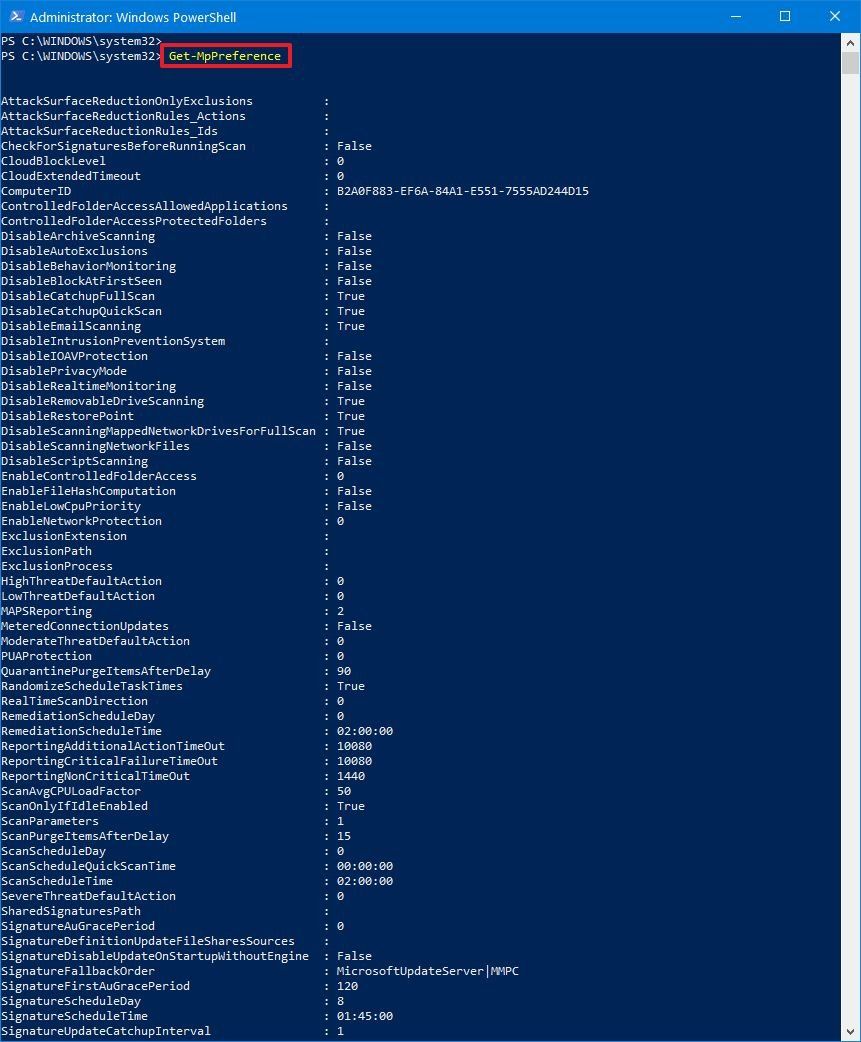How to manage Microsoft Defender Antivirus with PowerShell on Windows ...