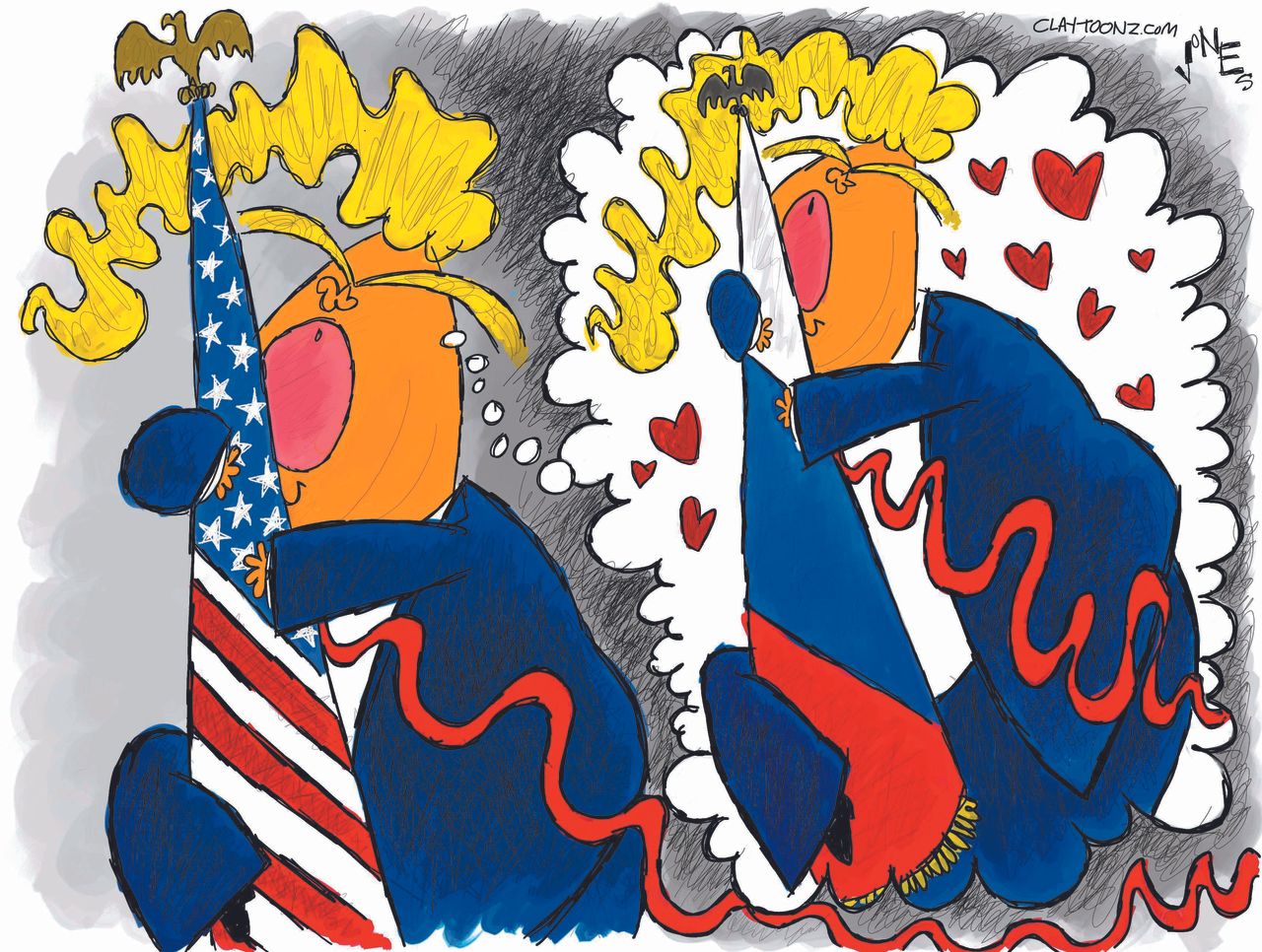 5 scathingly funny cartoons about Trump's flag hug | The Week