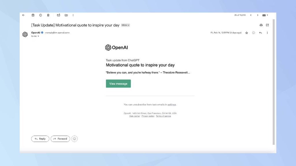 ChatGPT Tasks is a game changer — 5 prompts to try first | Tom's Guide