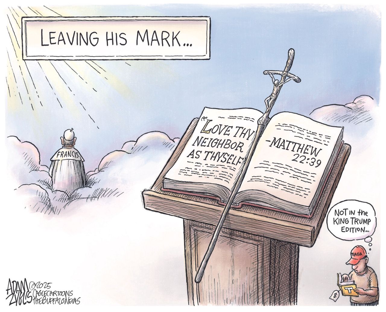 5 holier-than-thou cartoons about the Pope's passing | The Week