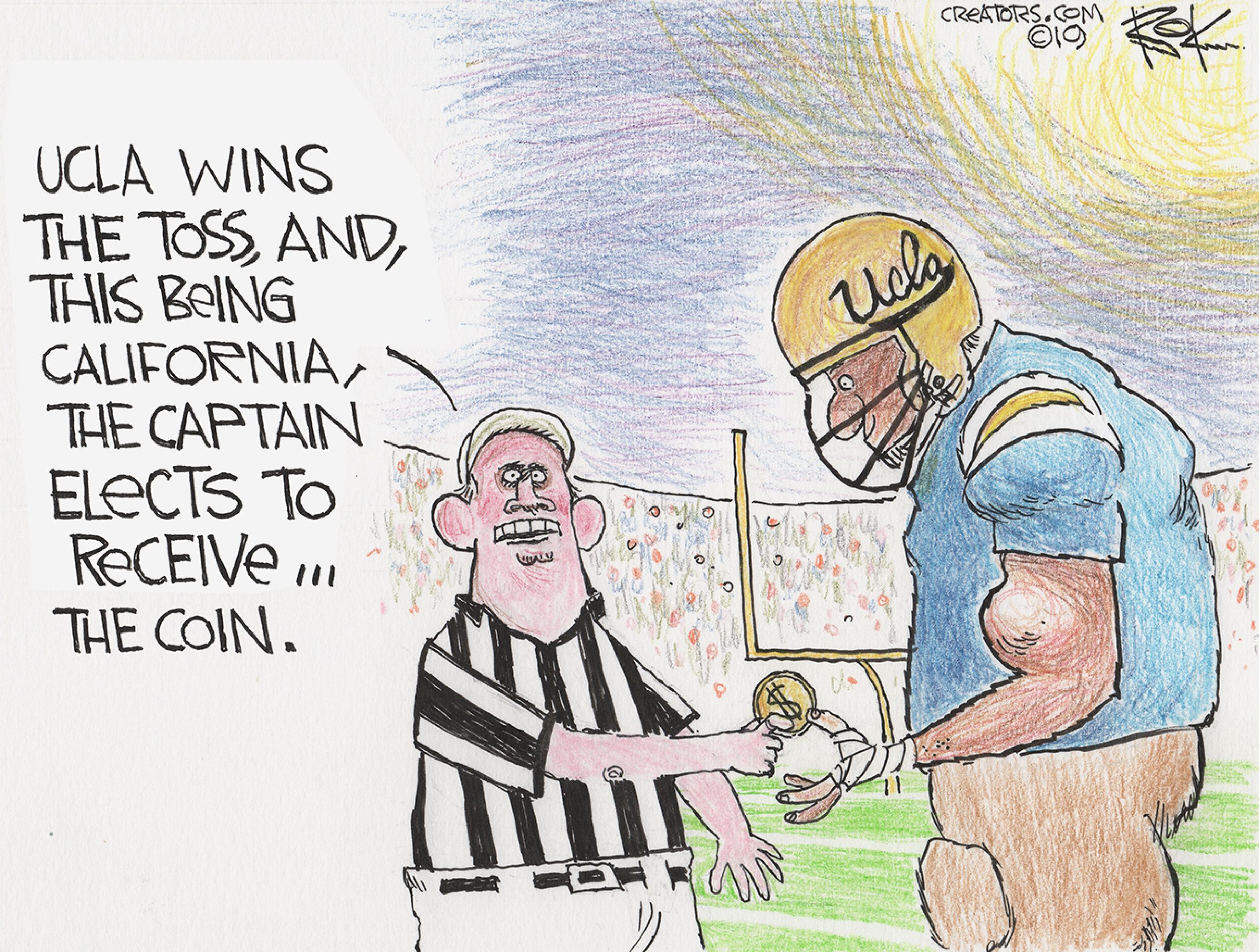 Editorial Cartoon U.S. UCLA California College Football Players | The Week