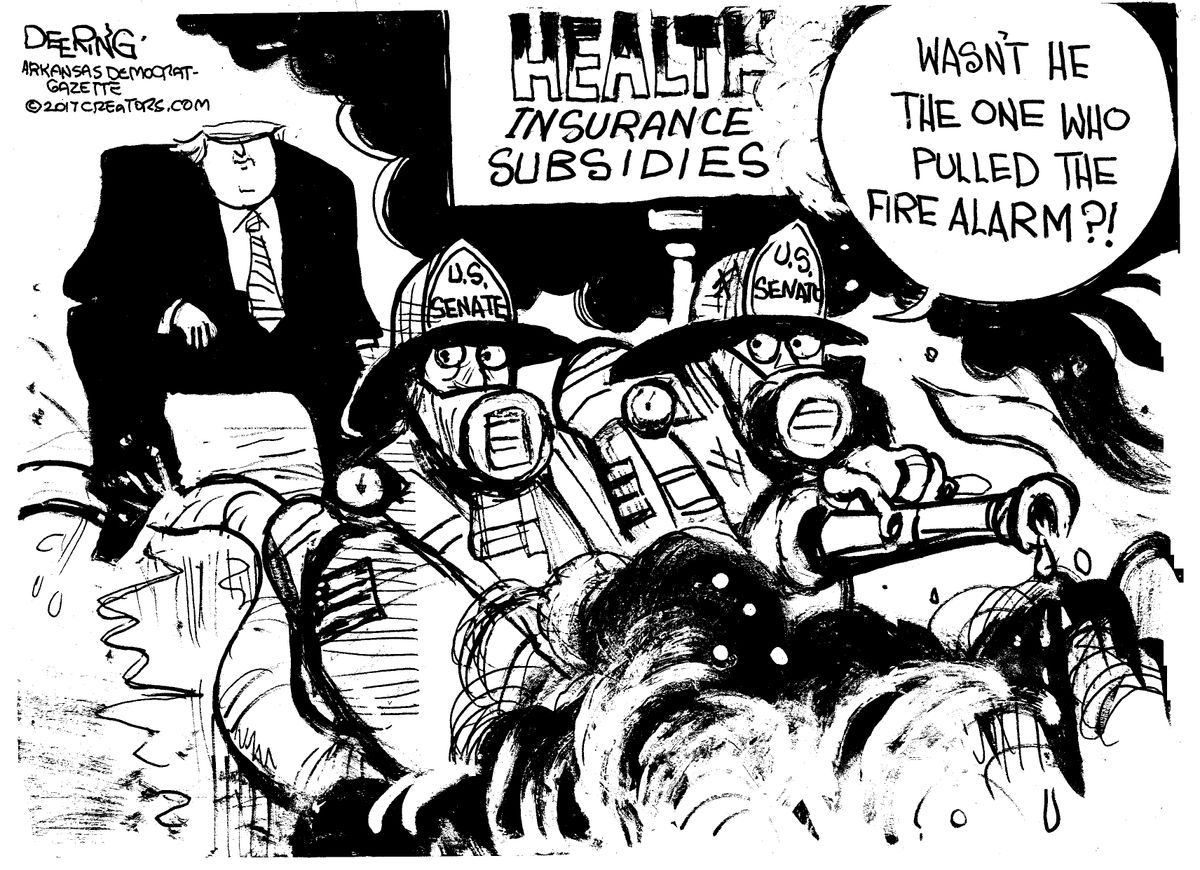 Political cartoon U.S. Trump health insurance subsidies | The Week