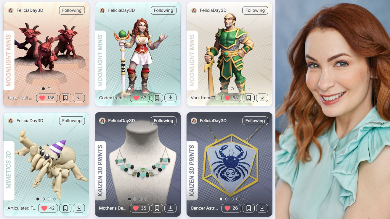 Actress Felicia Day joins Thangs 3D Printing community, shares her own ...