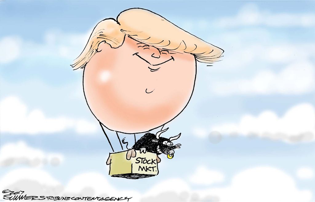 Political Cartoon U.S. Donald Trump stock market | The Week