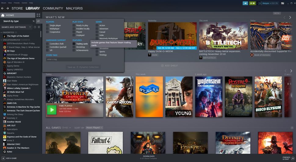Steam's big library update is now live for everyone | PC Gamer