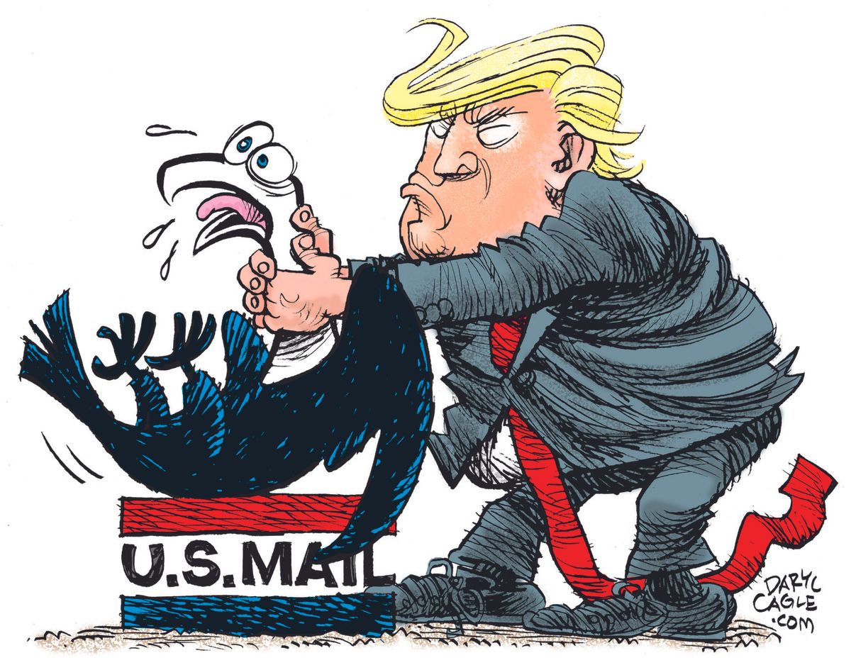 Political Cartoon U.S. President Trump Kills Postal Service USPS | The Week