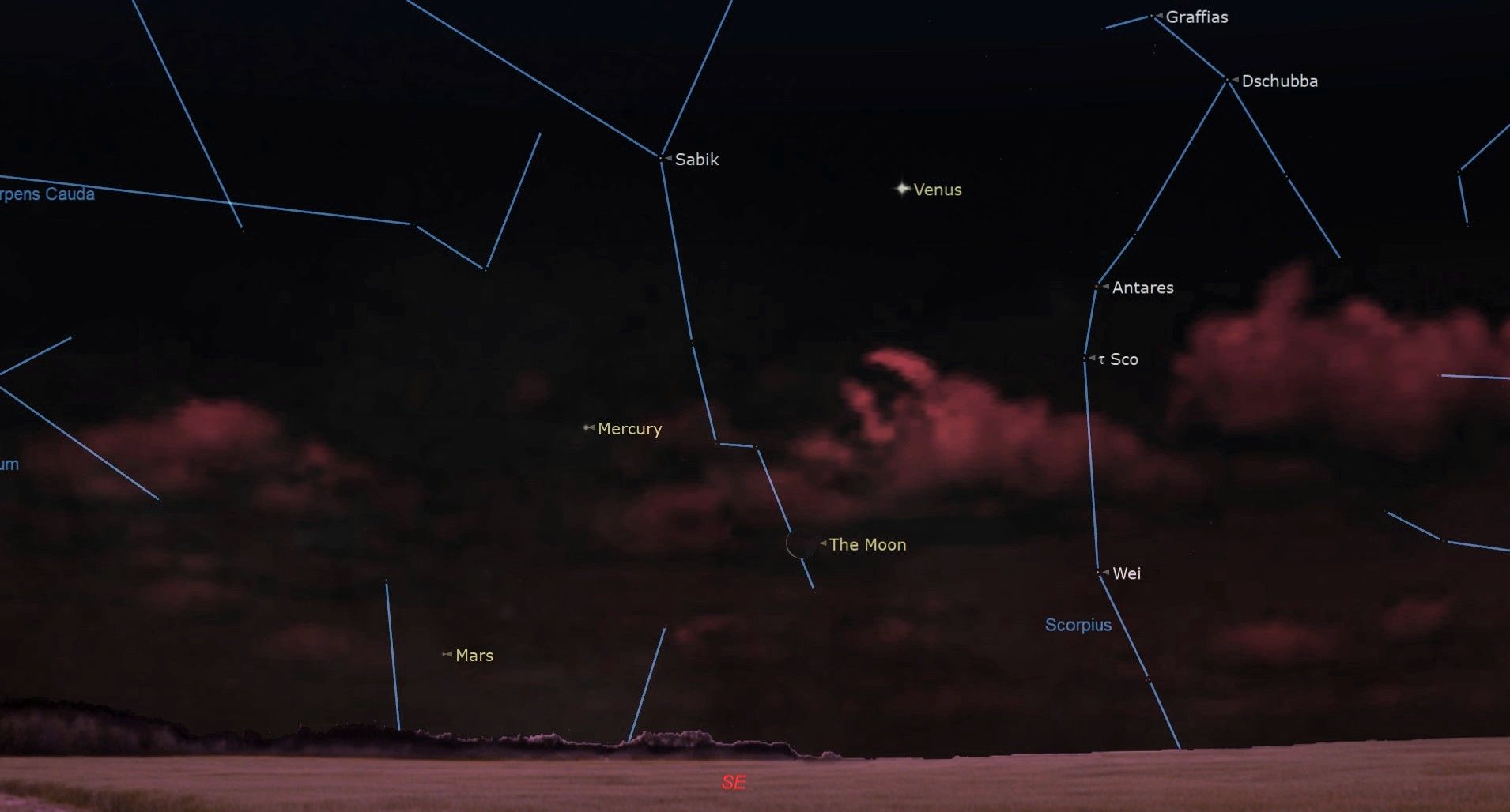 See the moon meet up with Mercury, Venus and Mars in the early morning ...