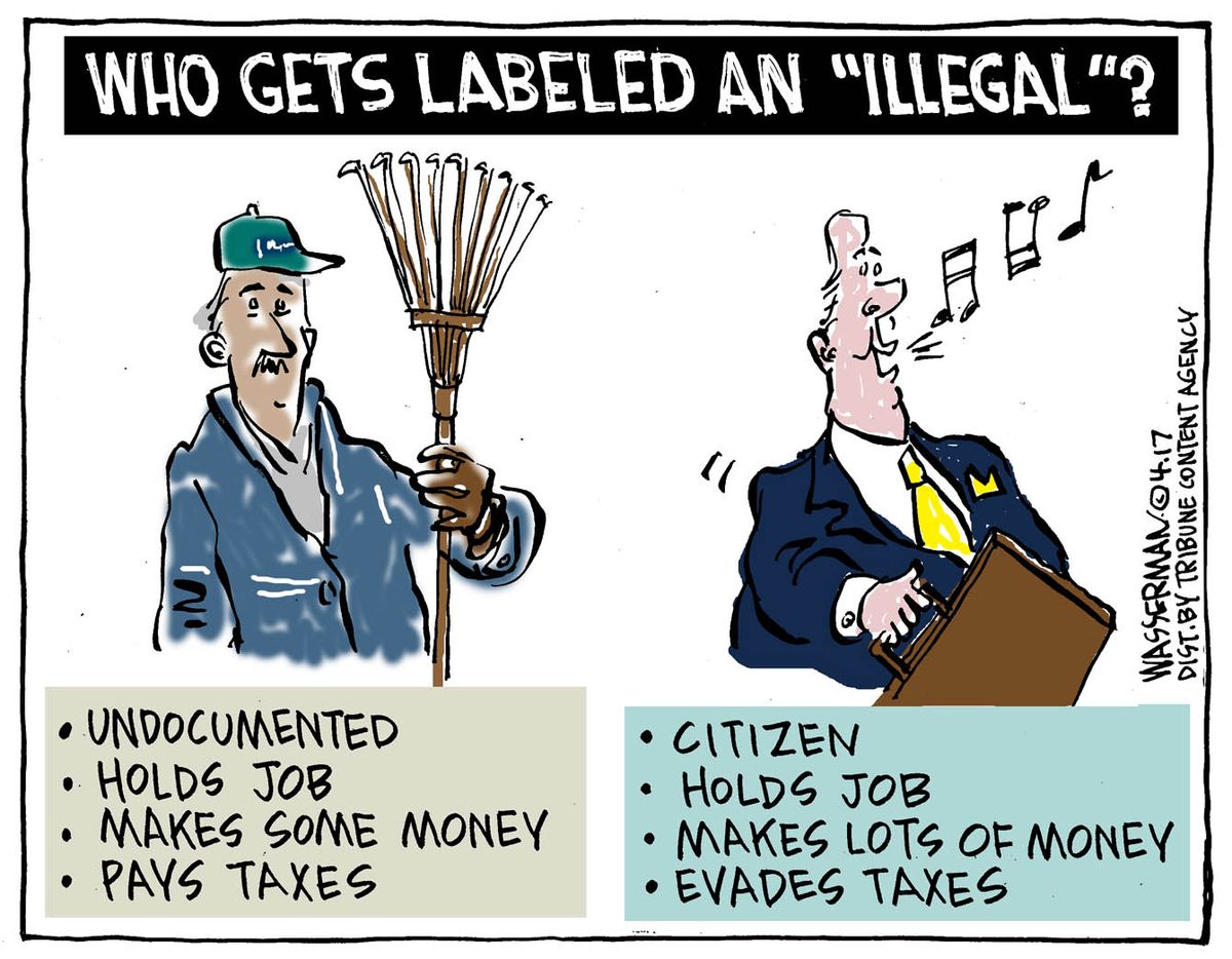 Political Cartoon U.S. Illegal undocumented immigrant tax evasion | The ...