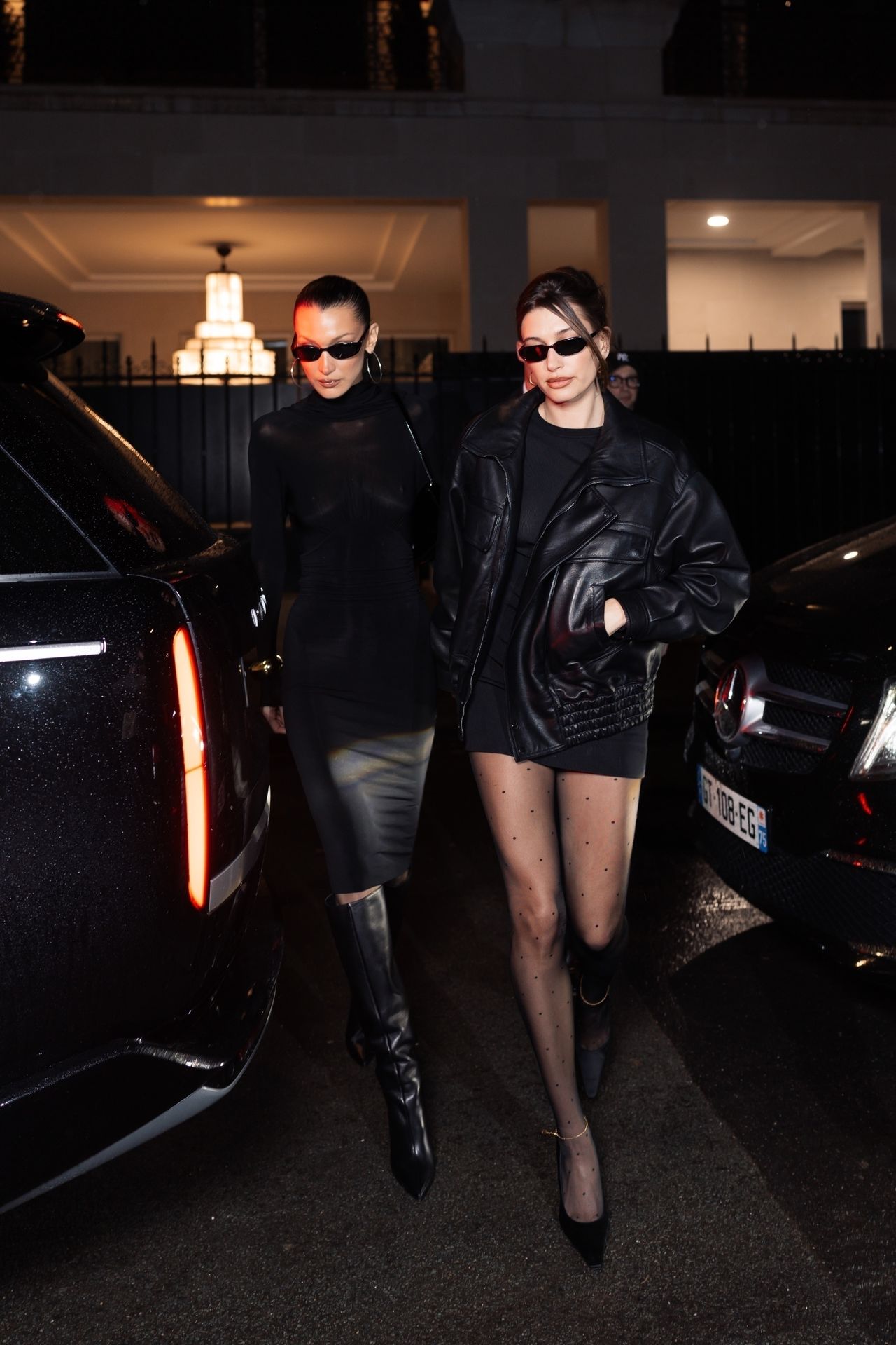 Hailey Bieber and Bella Hadid Match in Skintight Dresses for Saint Laurent After-Party | Marie ...