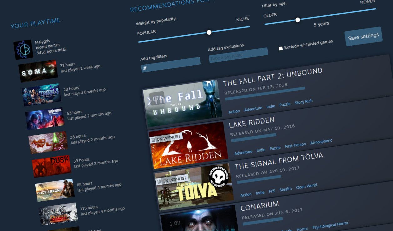 Steam's Interactive Recommender is now built into the store to help you ...