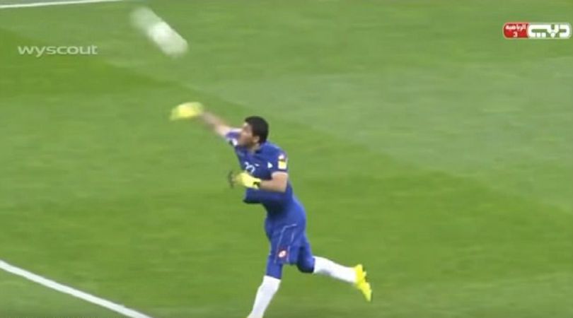 Video: Syria's goalkeeper has his own unique way of clearing a football ...