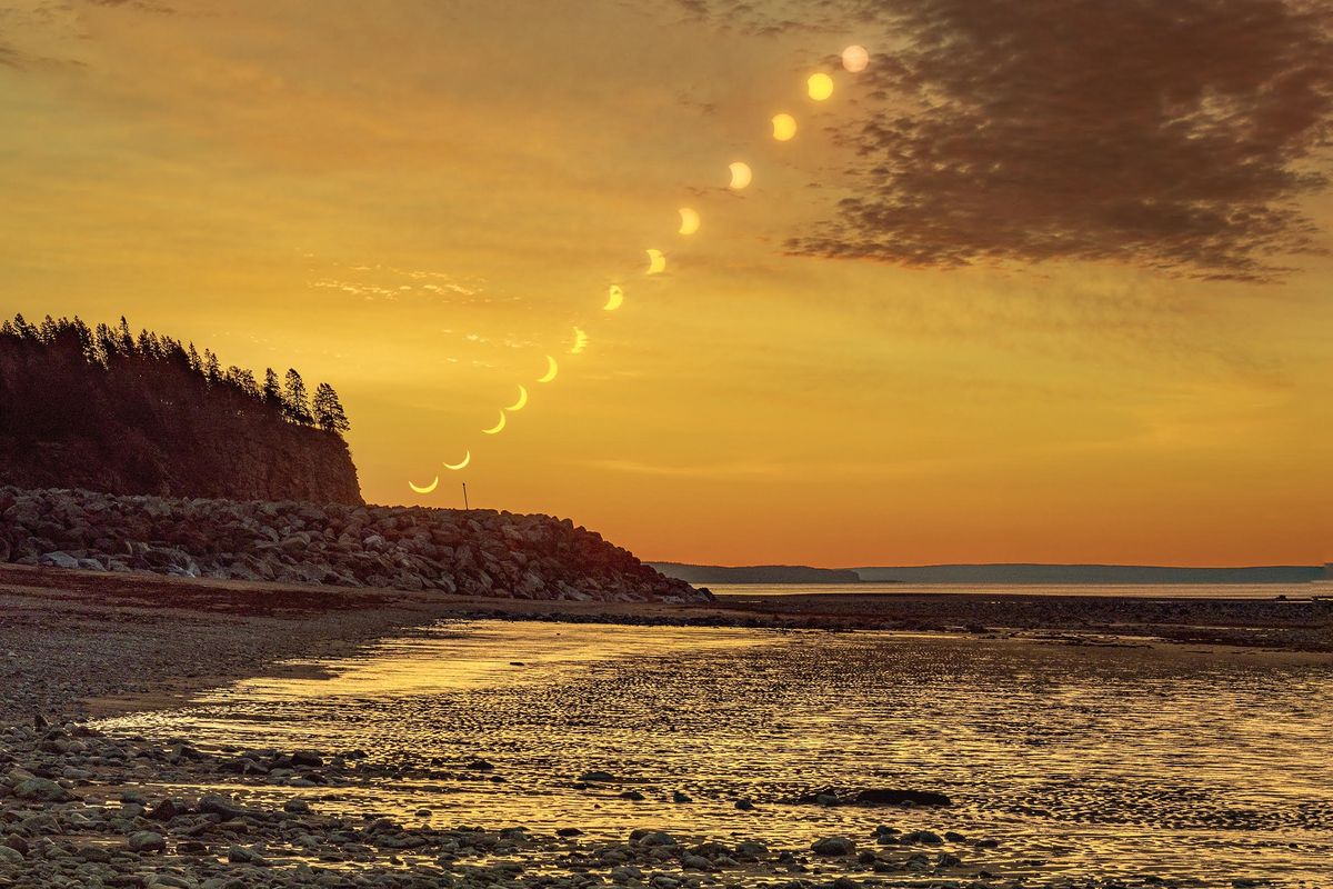 Rare 'double sunrise' captured in Canada by intrepid solar eclipse ...