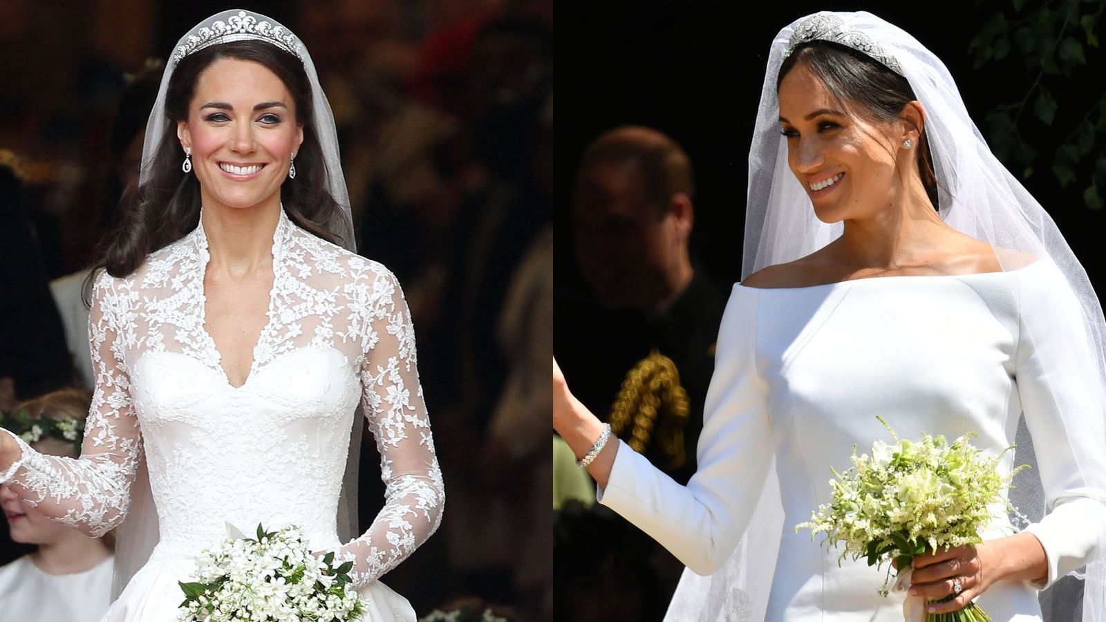 How Meghan Markle's Royal Wedding Dress Compares to Kate Middleton's ...