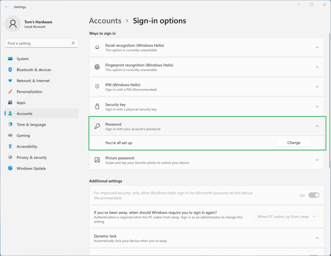 How to Change Your Password in Windows 11 | Tom's Hardware