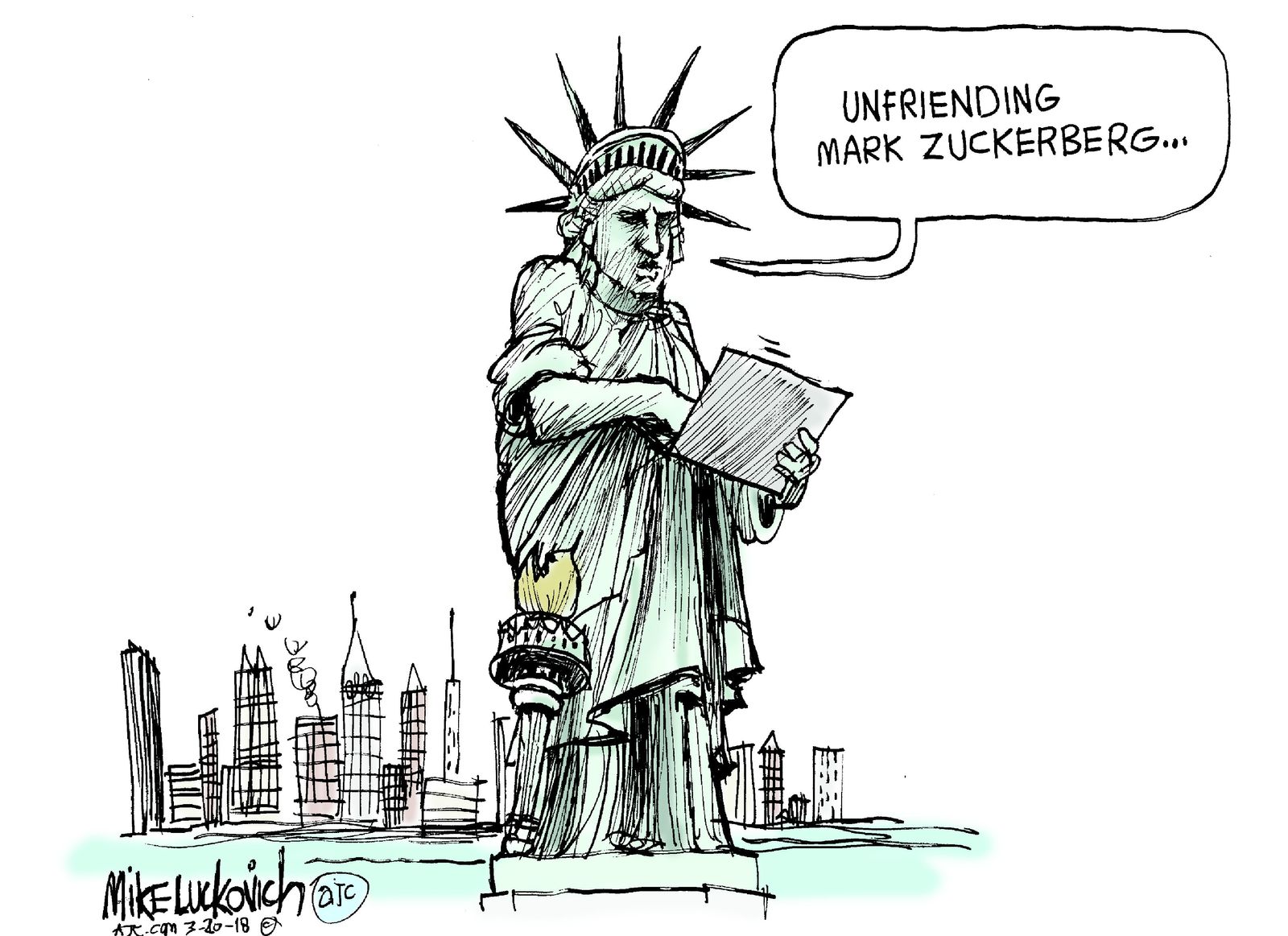 Political cartoon U.S. Facebook data harvesting national security | The ...