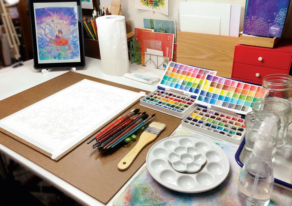 Mixed-media art tutorial: How to watercolour over digital artwork ...