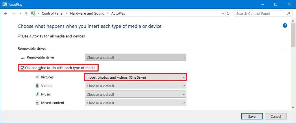 How to manage AutoPlay settings for USB drives and Memory cards on ...