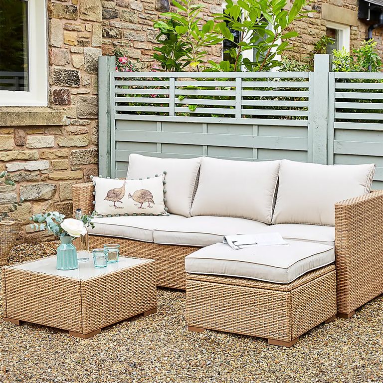 The Aldi Rattan Corner Sofa returns next week – set a reminder | Woman ...