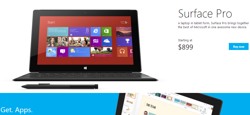 Surface Pro Windows 8 tablet once again available at the online ...
