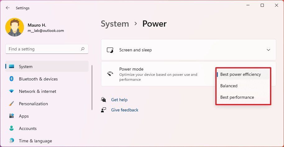 How to change power modes for performance or battery on Windows 11 ...