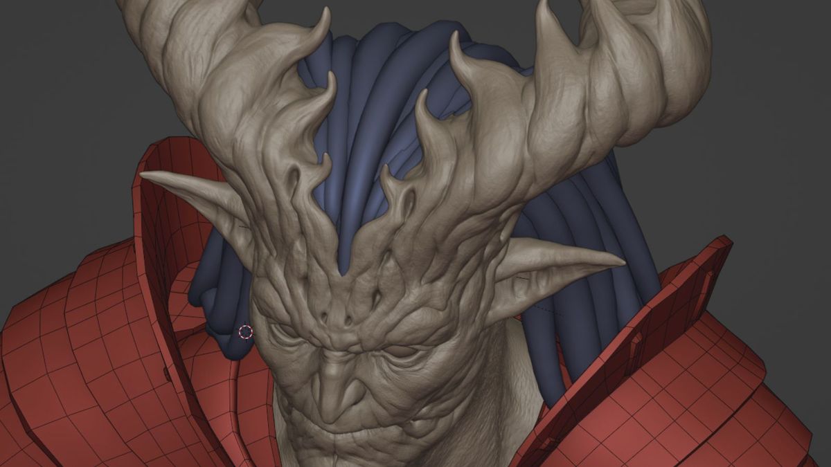 How to sculpt and texture a demonic bust in Blender and Substance 3D ...