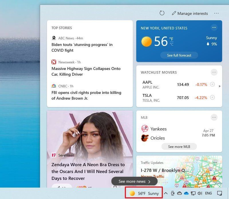 How to use the Windows 10 news and interests taskbar widget | Windows ...