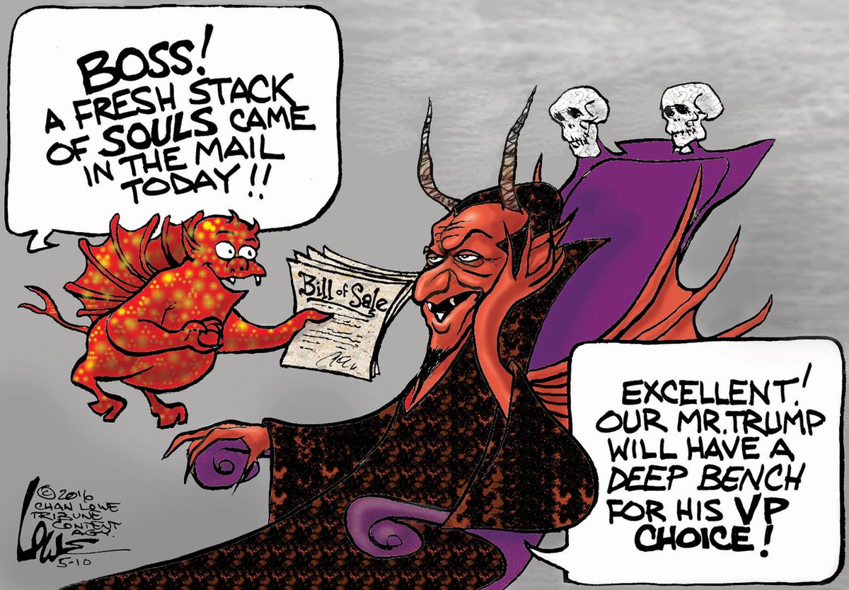 Political Cartoon U.S. Satan Trump VP | The Week