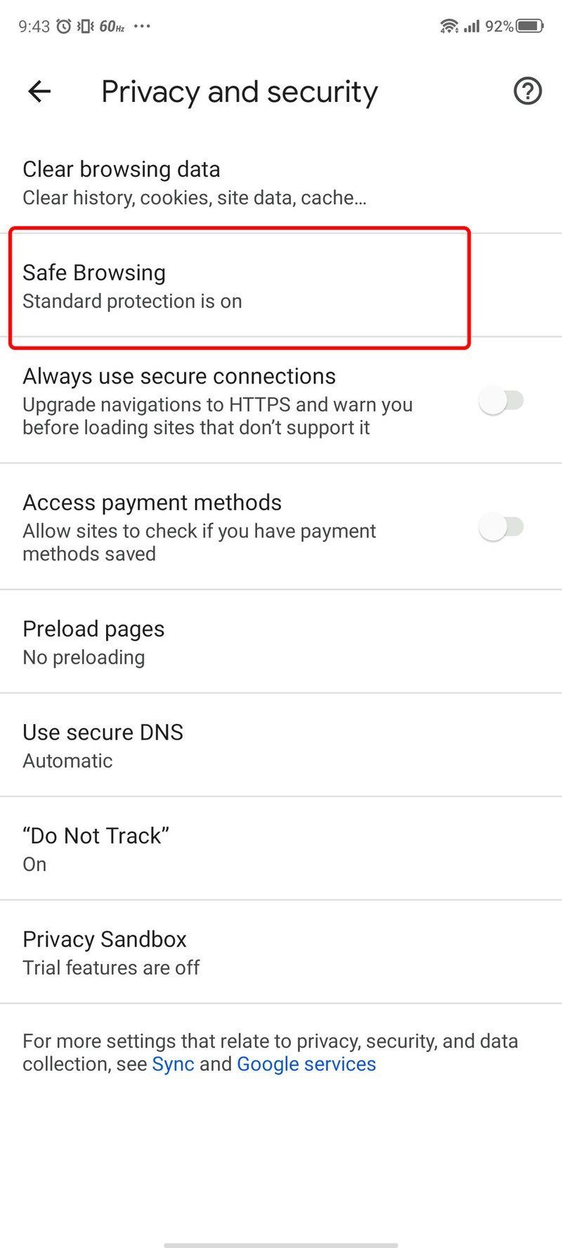 How to enable enhanced safe browsing mode in Google Chrome | Android ...