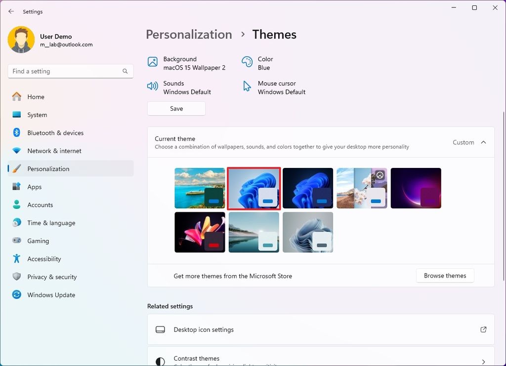 How to use themes to personalize the desktop on Windows 11 | Windows ...