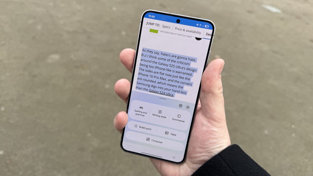 How to use writing assist on Samsung Galaxy 25 | Tom's Guide