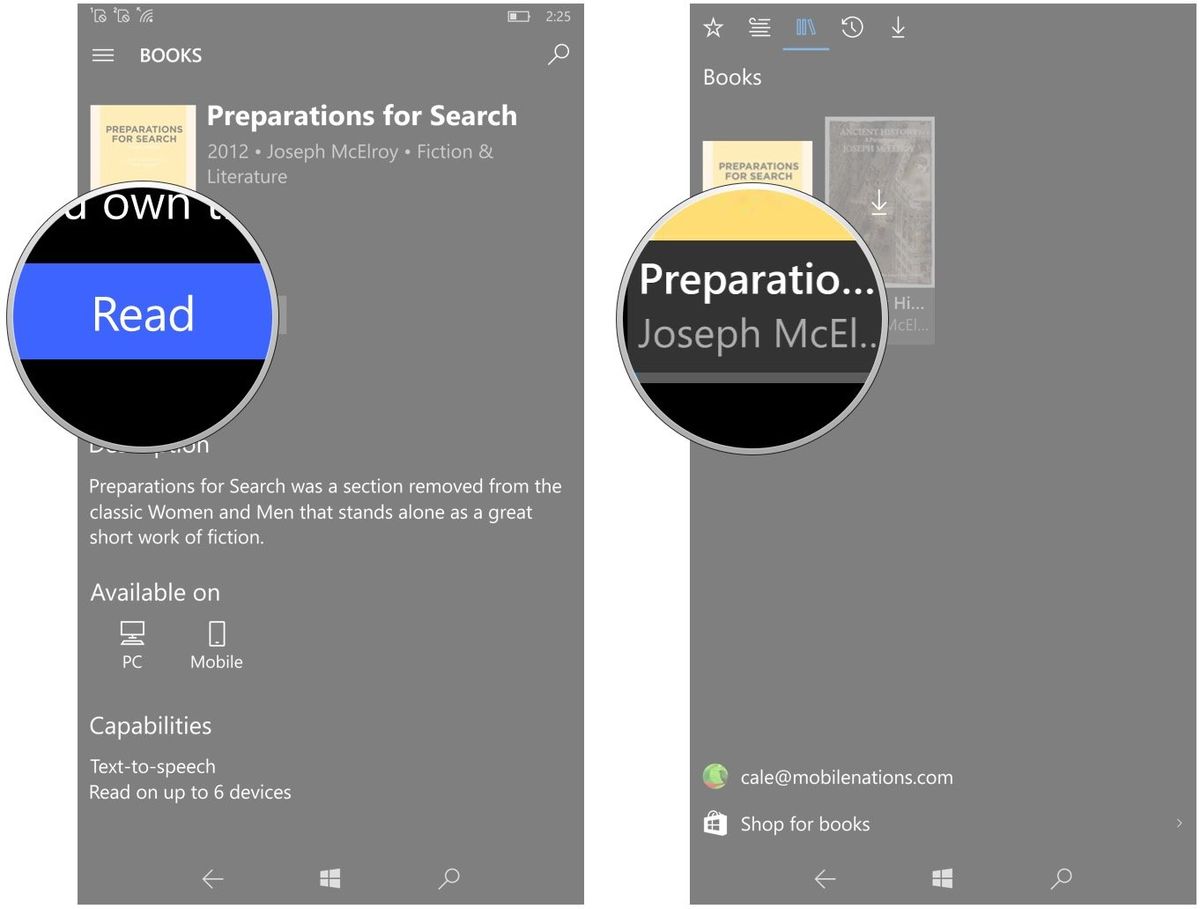 How to buy and read e-books in Windows 10 Mobile Creators Update ...